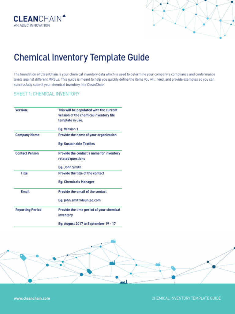 Chemical Inventory Template Guide - Exel | PDF