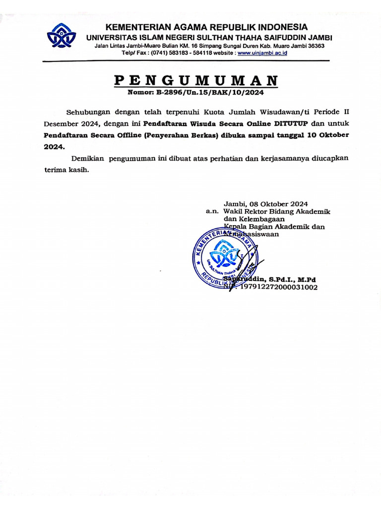Pengumuman | PDF