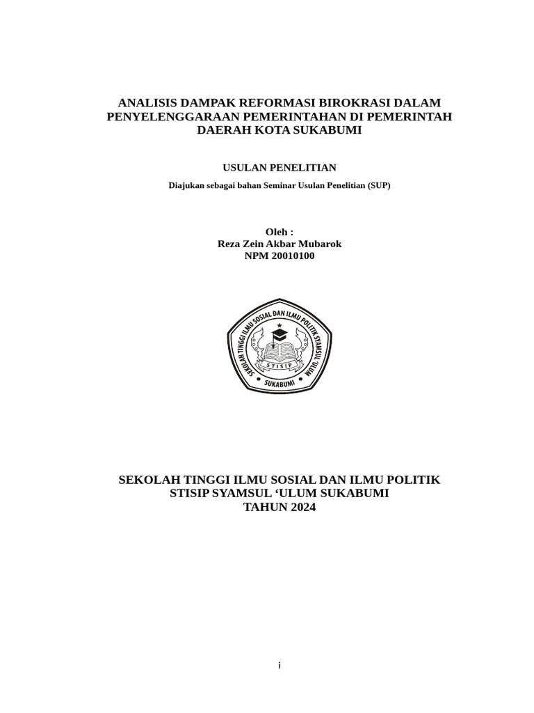 Fiks Usulan Penelitian Reza | PDF