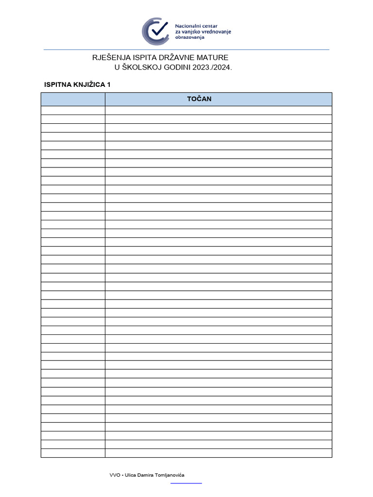 BIO Klju Za Odgovore | PDF