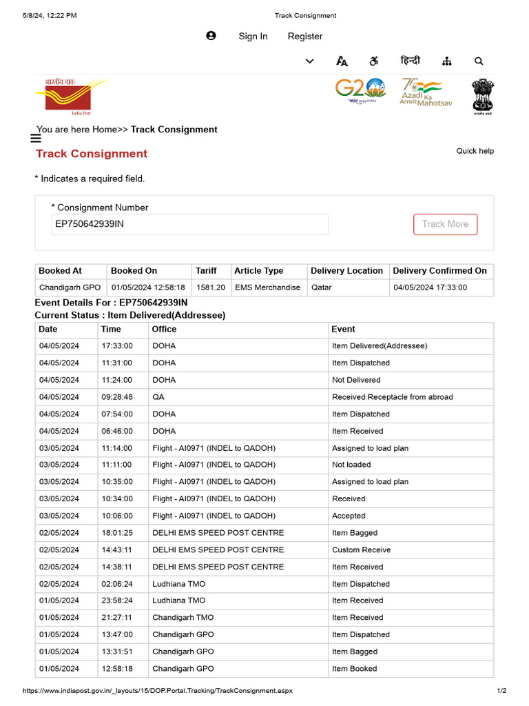 Track Consignment Qatar | PDF
