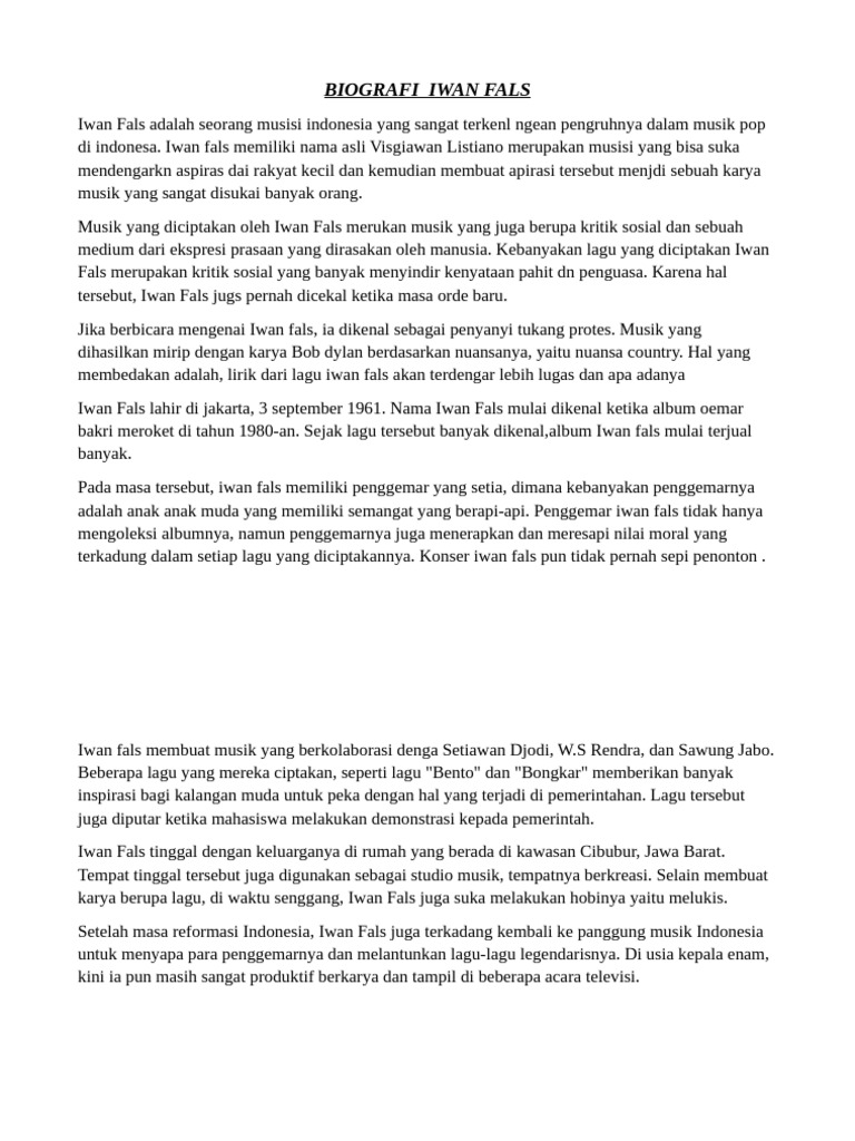 Biografi Iwan Fals | PDF