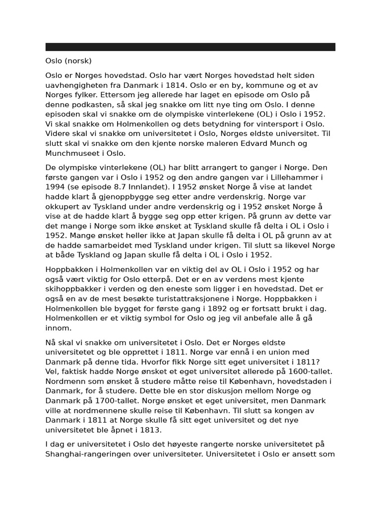 Norsk Oslo | PDF