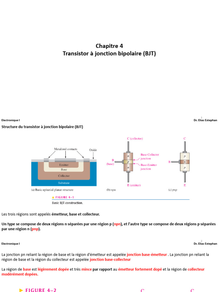 Electronique I Chap4 | PDF | Bipolar Junction Transistor | Electronics