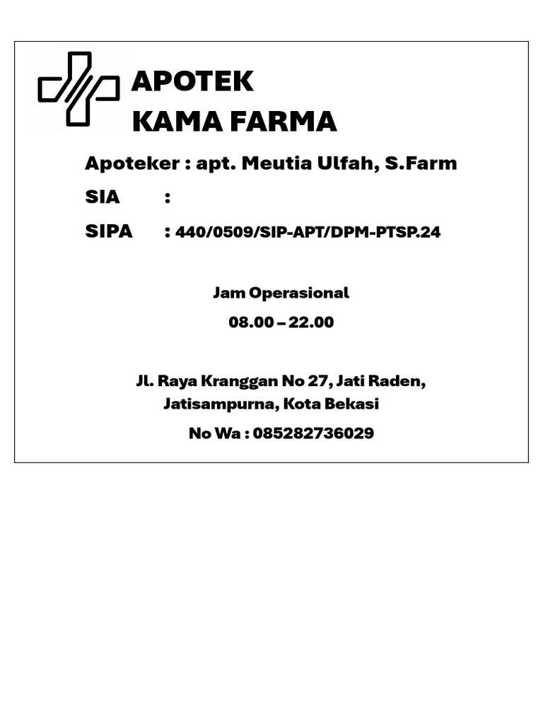 Papan SIPA Dan Apotek | PDF