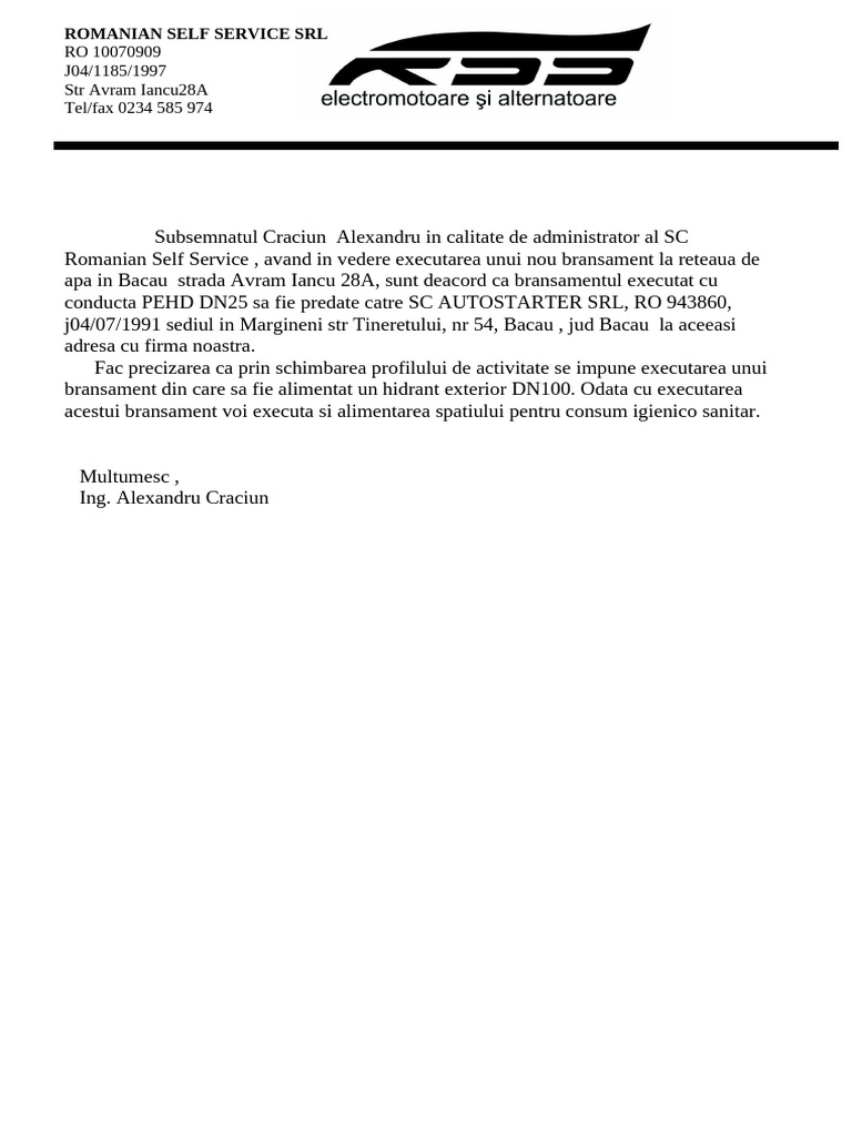 RAGC Cesionare Contract Autostarter | PDF