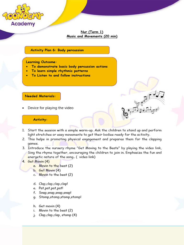 Body Percussion Activity 6 | PDF