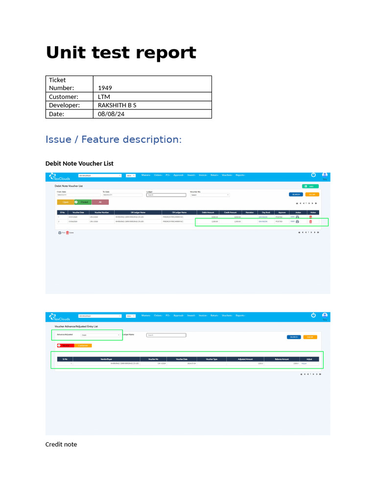 Unit Test Report Template | PDF