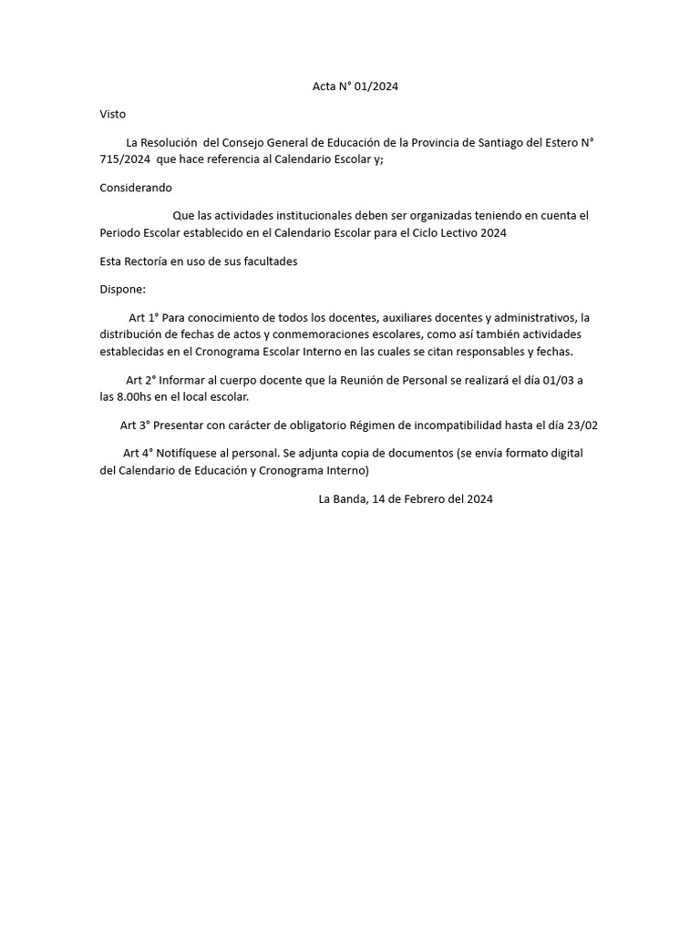 Acta Reintegro.docx | PDF