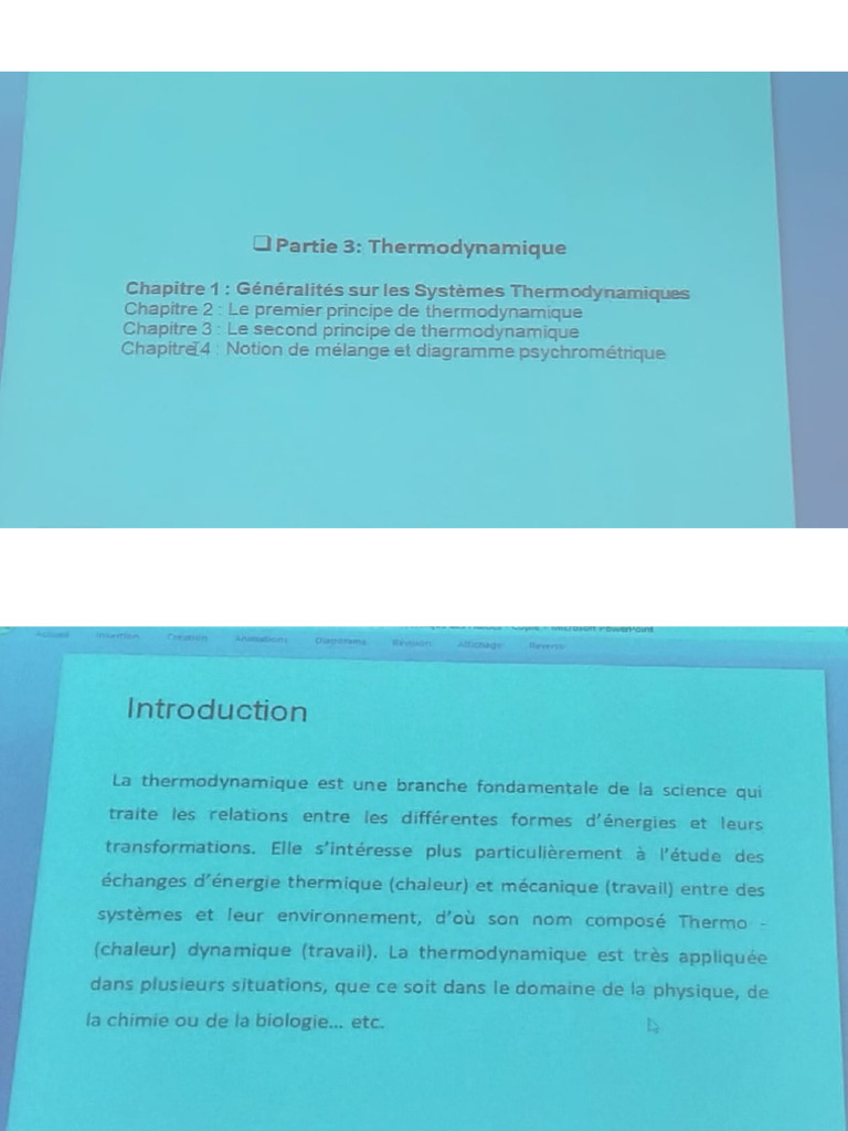 Cours Thermodynamique Séances 1 Et 2 | PDF