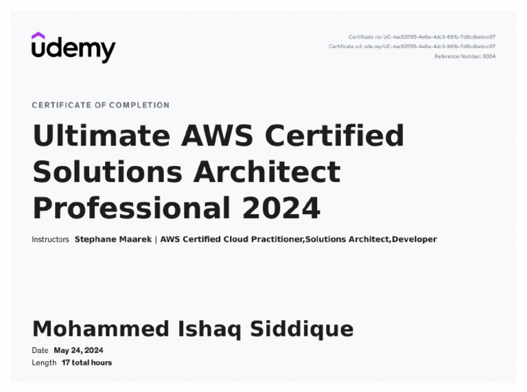 AWS Certified Solution Architect Certificate | PDF