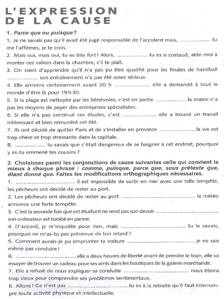 Cause Exercices GramEx | PDF