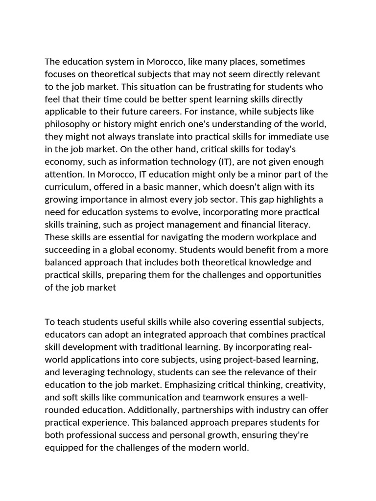 The Education System in Morocco 2 | PDF