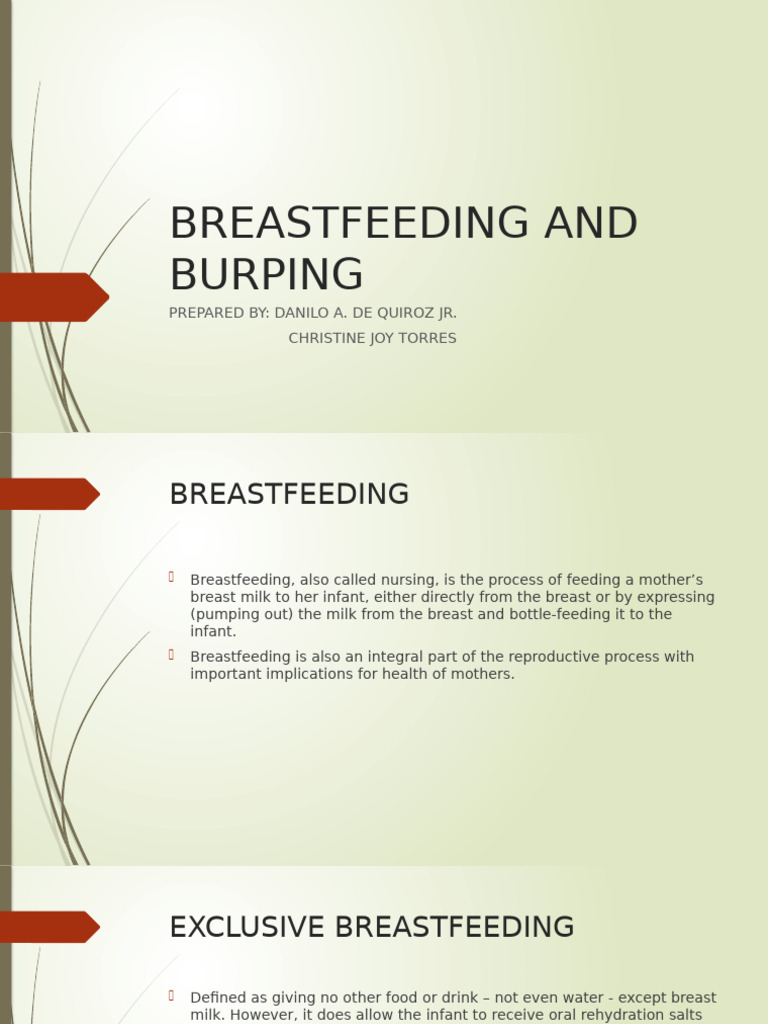 Breastfeeding and Burping | PDF