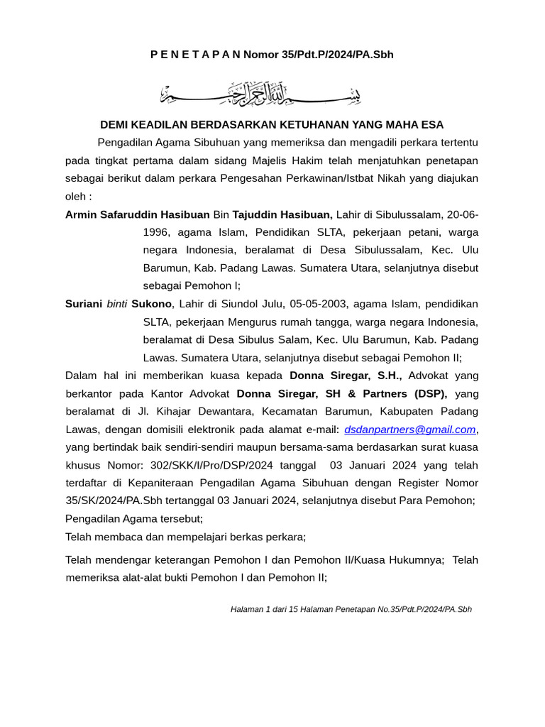 Salinan Putusan 35 PDT P 2024 PA SBH | PDF