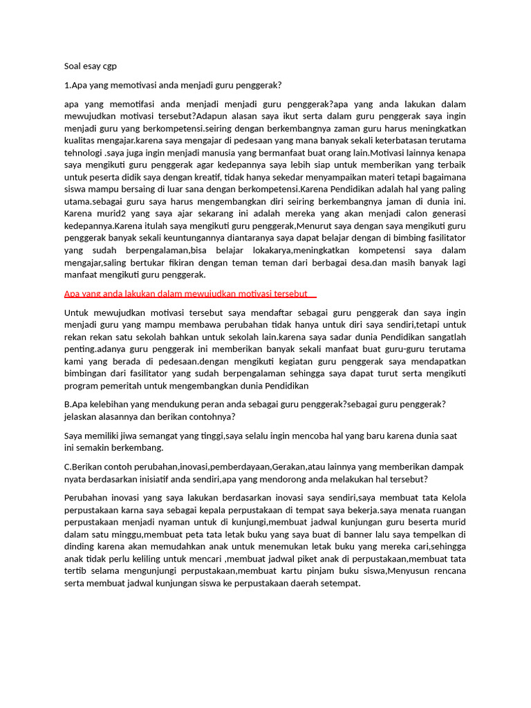 Soal Esay CGP | PDF