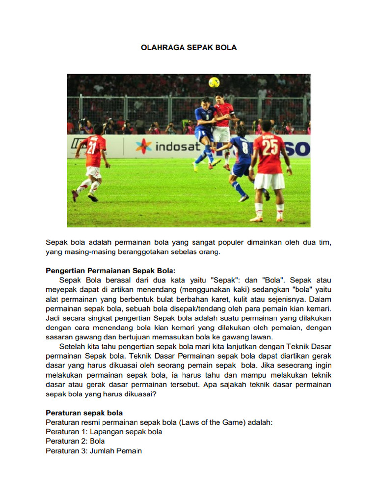 Kliping Olahraga Sepak Bola | PDF