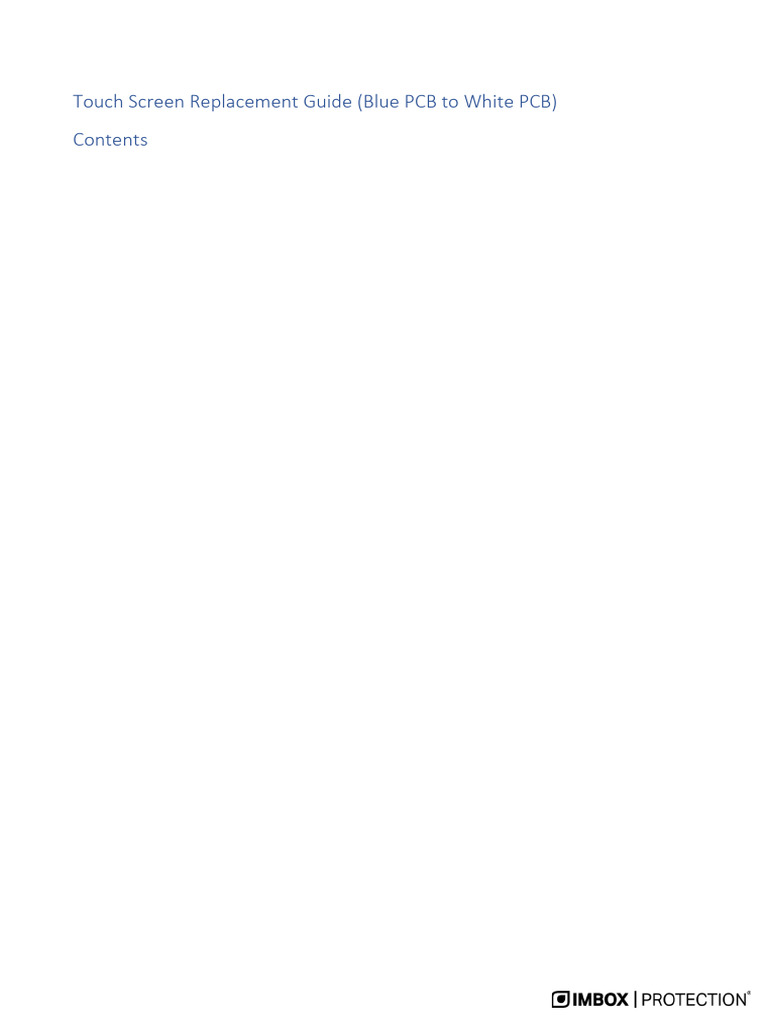 Touch Screen - Replacing Old (Blue) Touch Screen | PDF