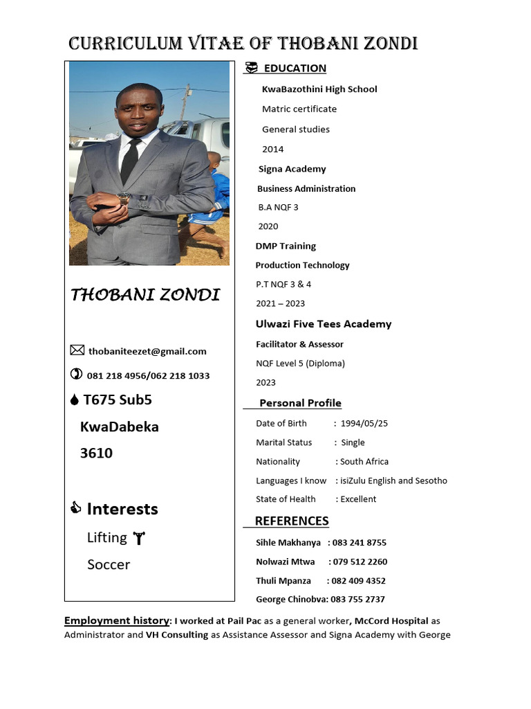 CV of Thobani 2 | PDF