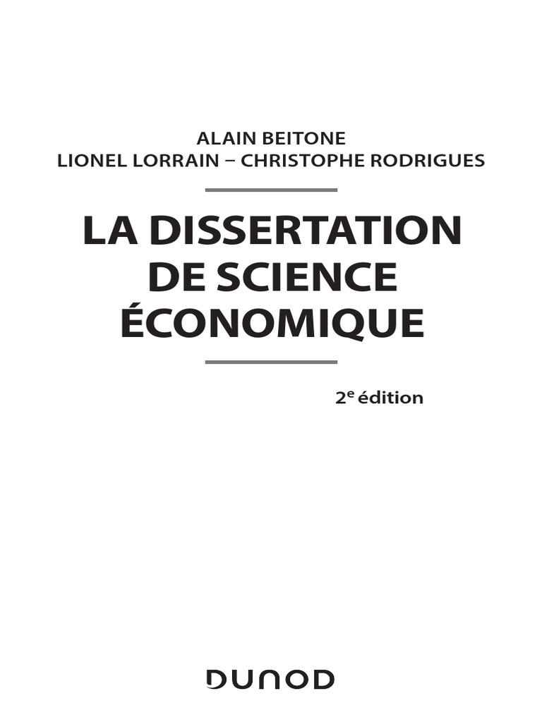 Méthodologie de Rédaction D'une Dissertation Économique (MEF) | PDF