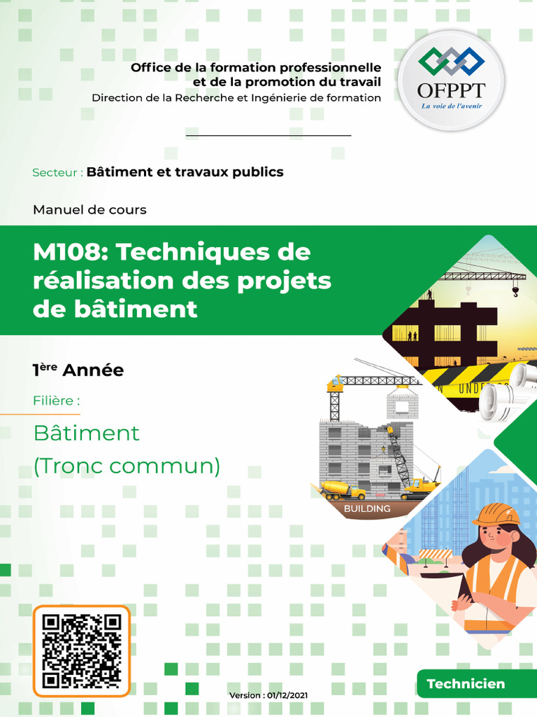 M108 Les Techniques de Realisation D'un Projet de Batiment - Manuel de Cours | PDF