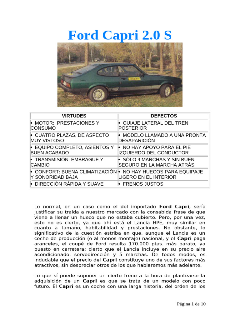 Ford Capri 2 | PDF