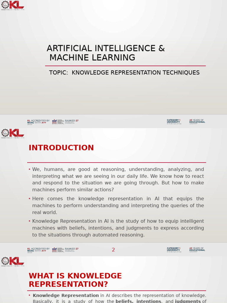 Session 34 CO-2 Knowledge Representation Technique | PDF