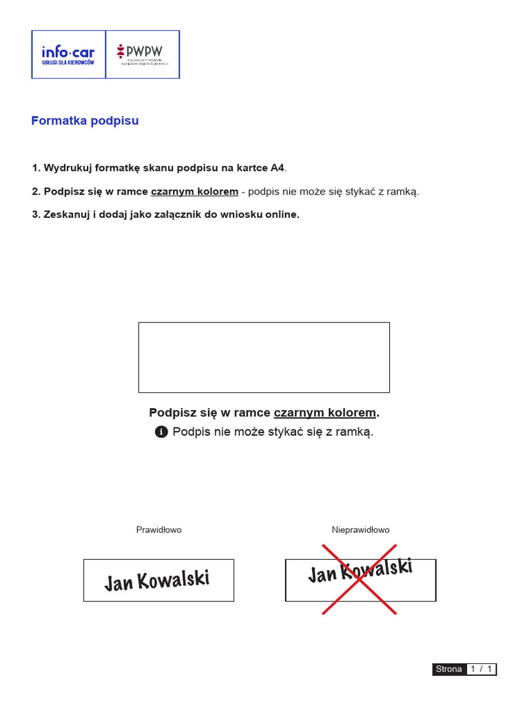 Formatka Podpisu | PDF