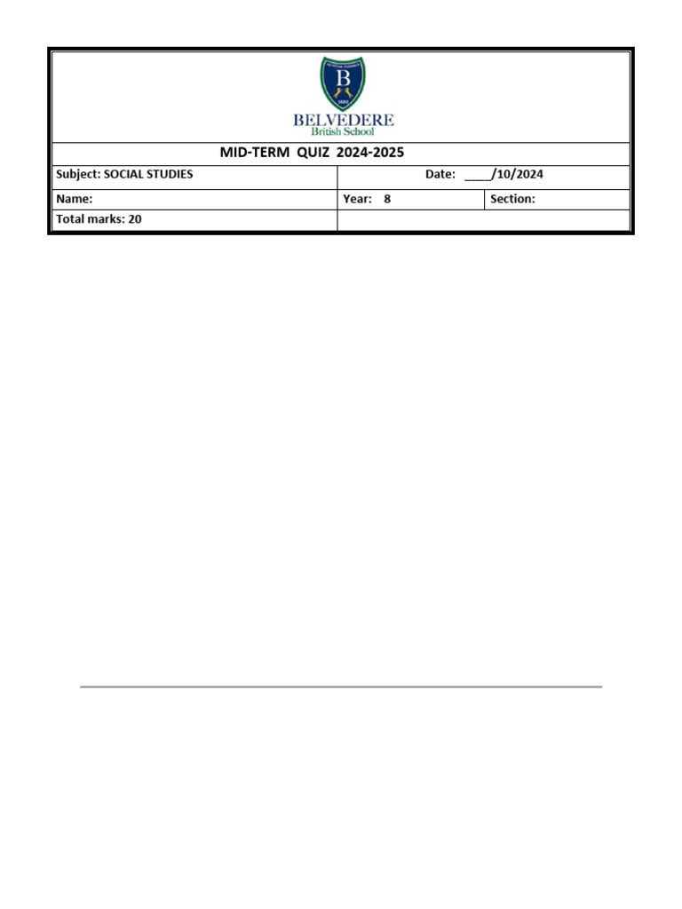 Y8 Mid Term Assessment | PDF