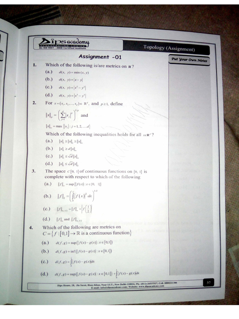 Topology Dips Assignment | PDF