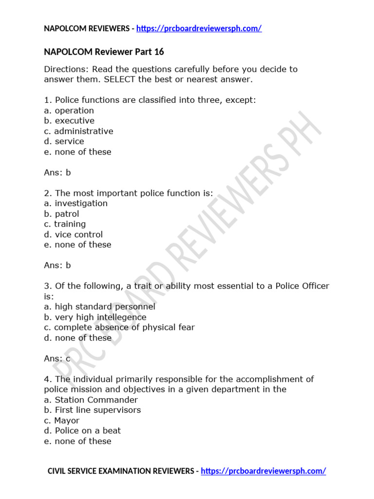 Napolcom Part 16 | PDF