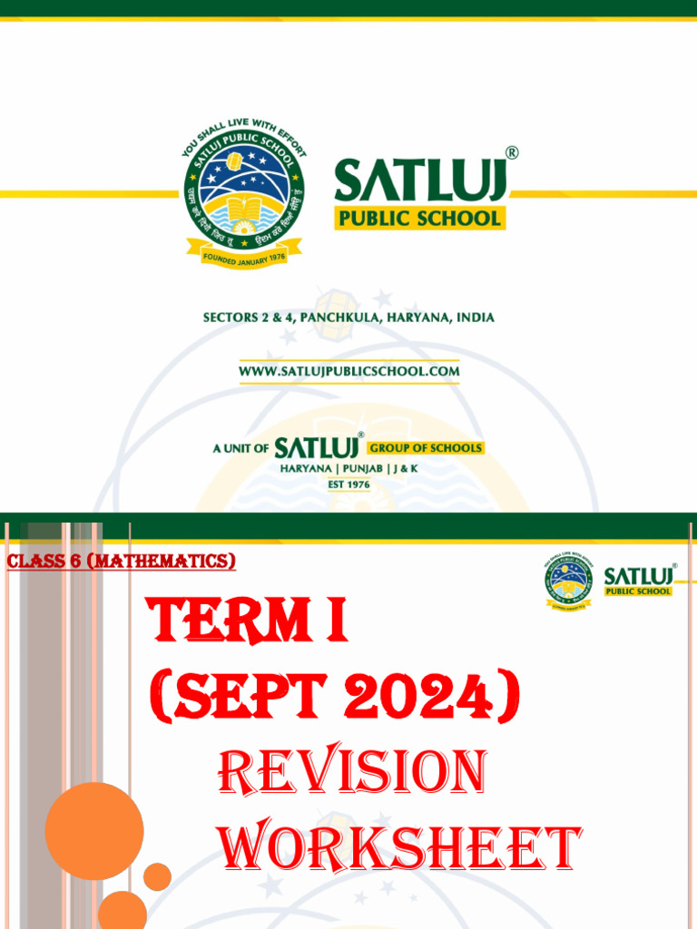Maths Revision Worksheet 1 | PDF
