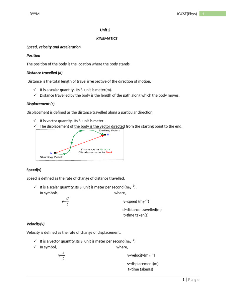 Motion Notes | PDF