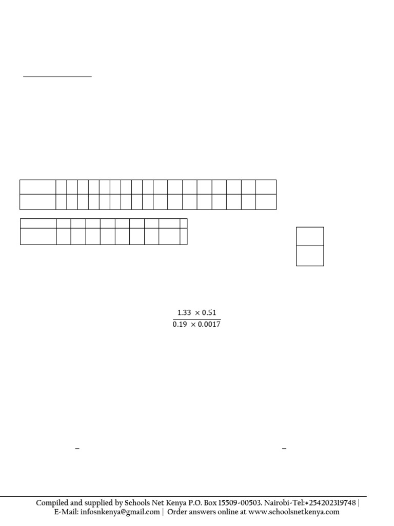 Mathematics Form3 Term1 Question Paper p1 2019 | PDF | Circle | Area