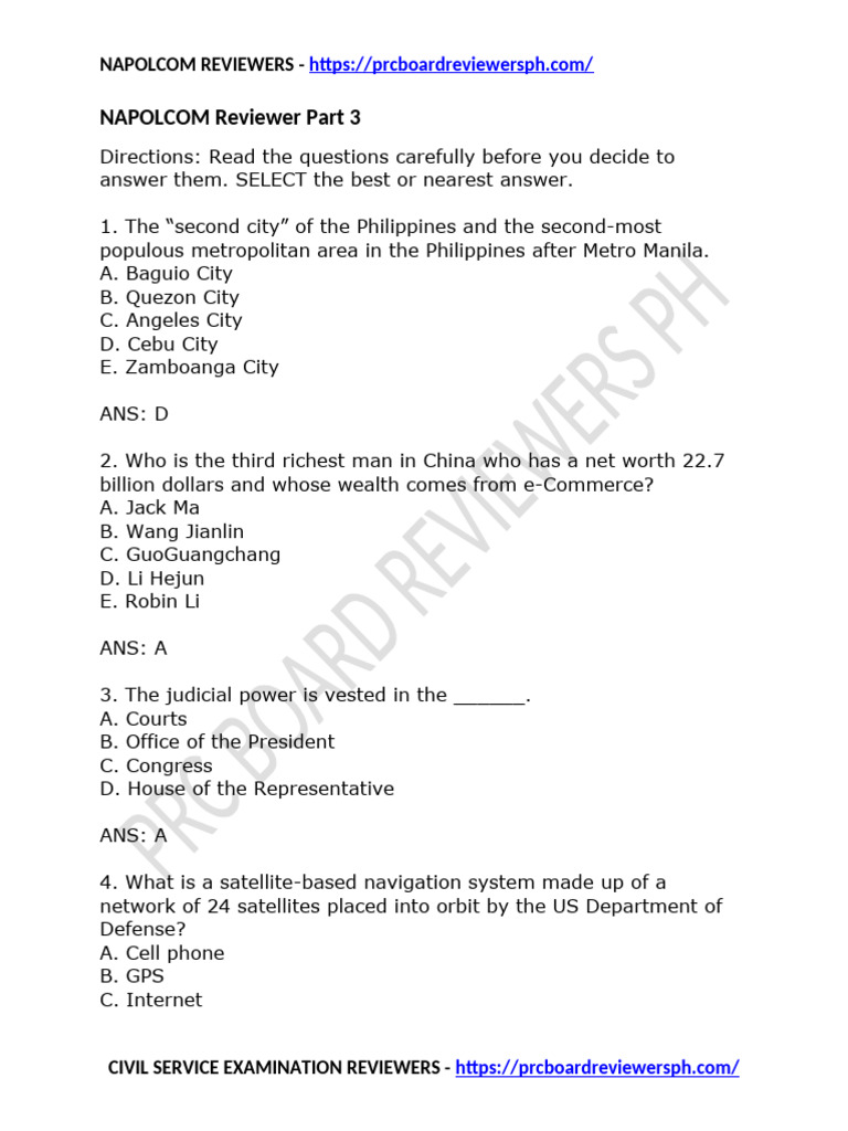 Napolcom Part 3 | PDF