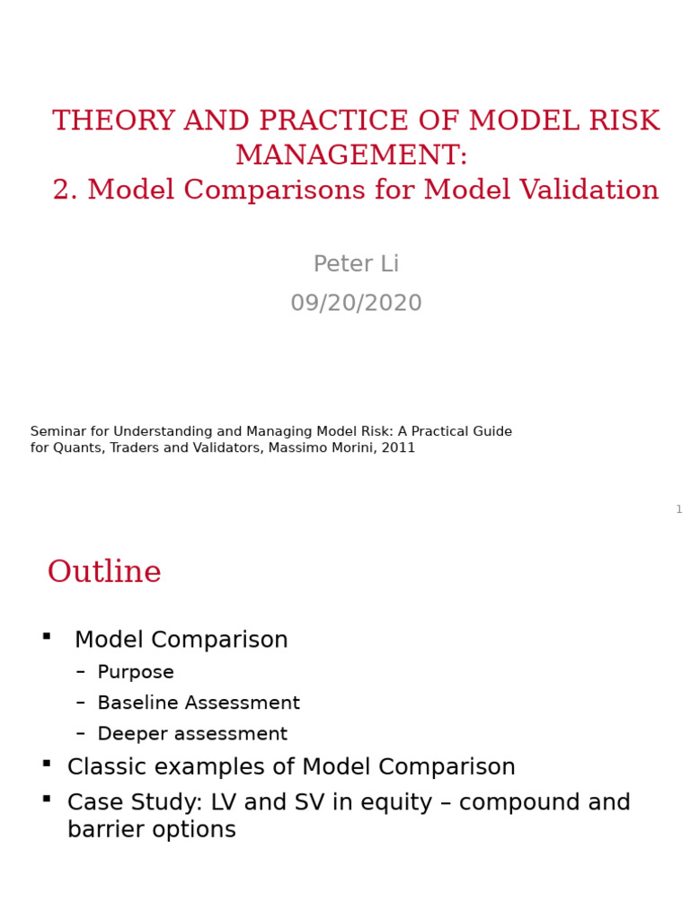 Model Comparison For Model Validation | PDF | Option (Finance ...