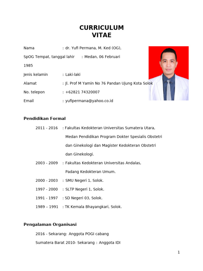 CV Yufi Permana | PDF