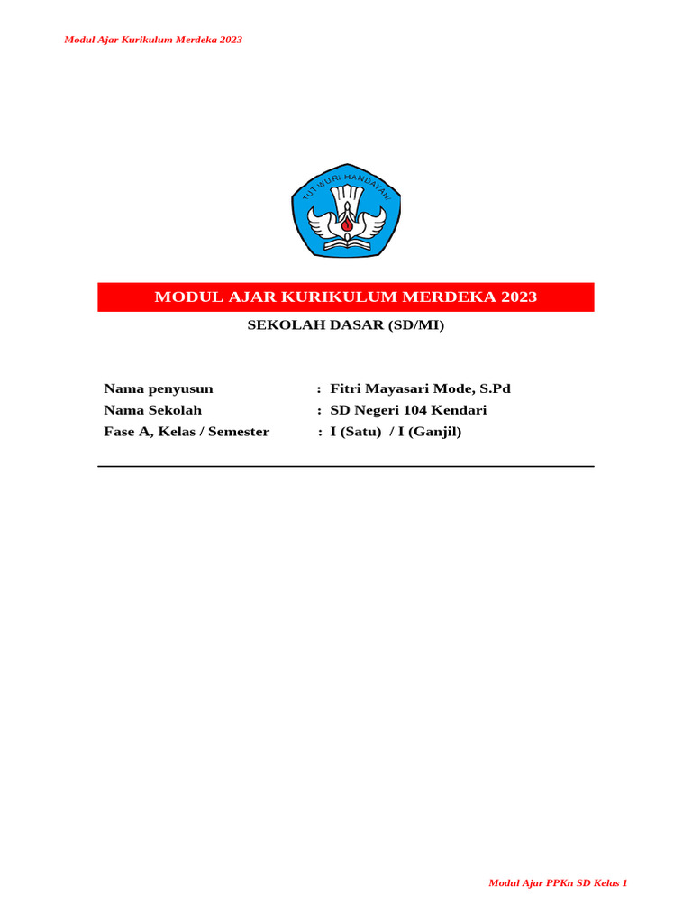 BAB 1 - PPKN Kls 1 | PDF