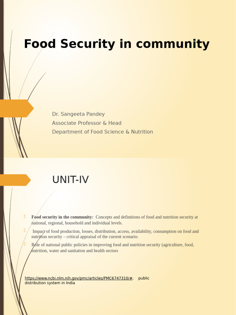 Food N Nutrition Security | PDF