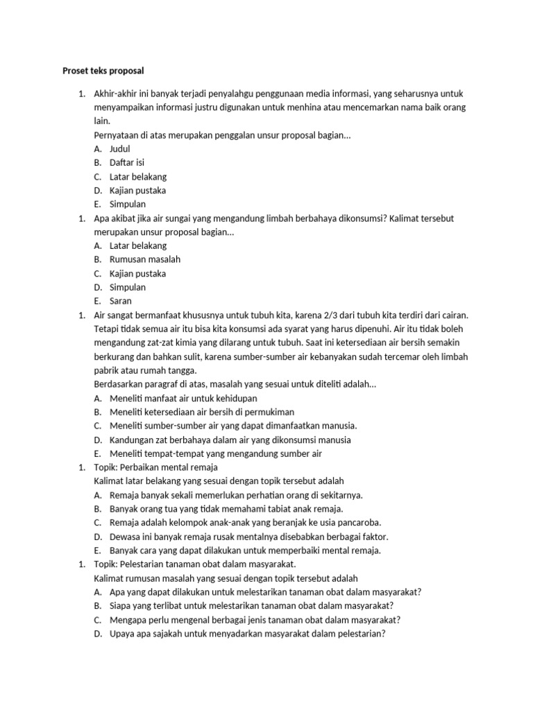 Proset Teks Proposal Keelas 11-1 | PDF