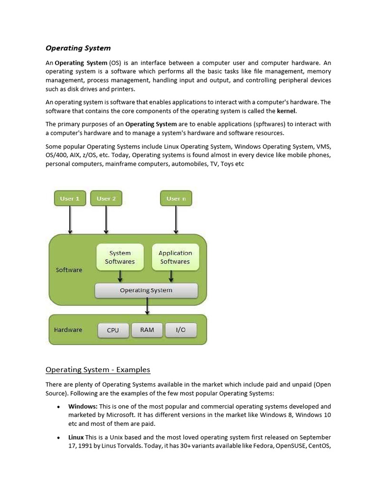 OS and Types of OS | PDF