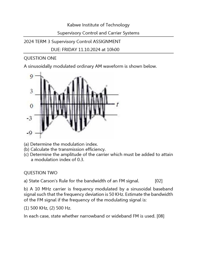 2024 TERM 3 Supervisory Control Assignment | PDF