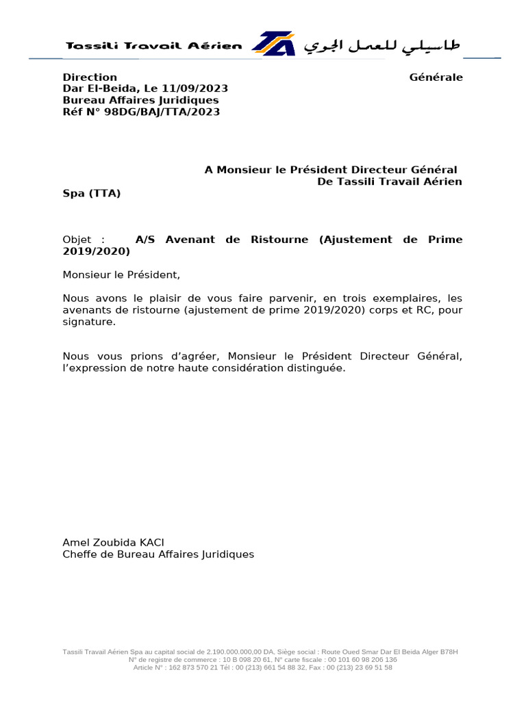 Modèle Lettre | PDF