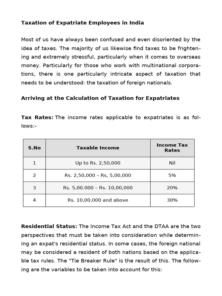Expat Taxation | PDF