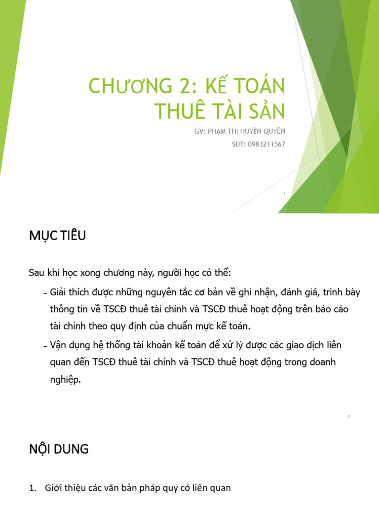 CHƯƠNG 2 KẾ TOÁN THUÊ TÀI SẢN | PDF