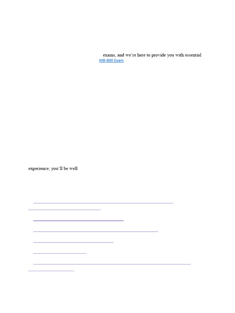 MB-800 Exam Prep for Consultants | PDF | Simulation | Learning