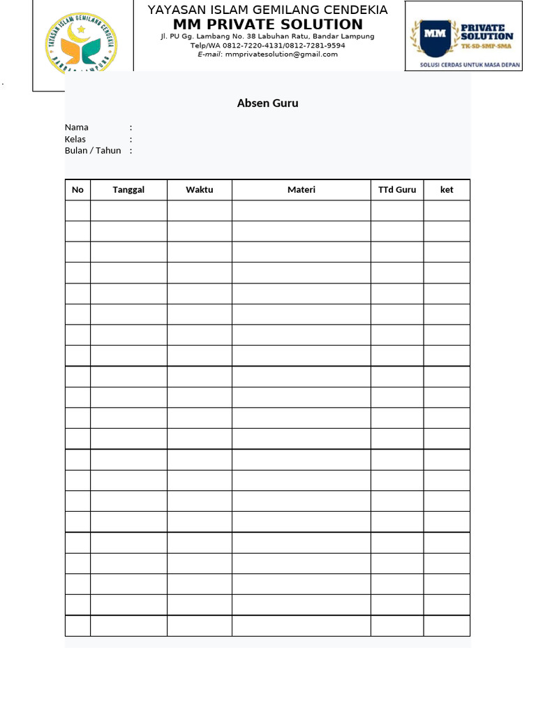 Absen Manual MM | PDF