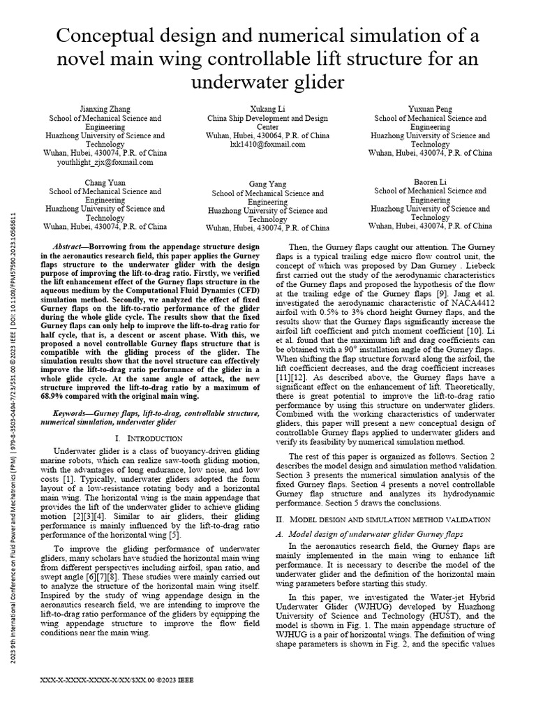 Conceptual Design and Numerical Simulation of A Novel Main Wing Controllable Lift Structure For ...