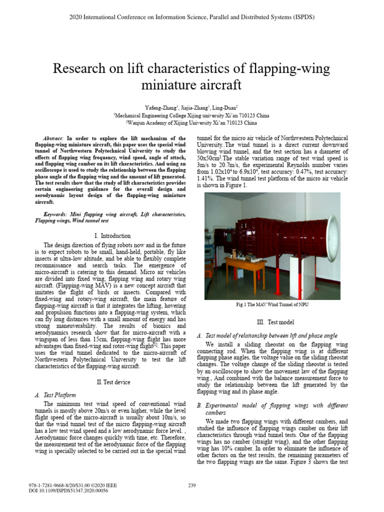Research On Lift Characteristics of Flapping-Wing Miniature Aircraft | PDF