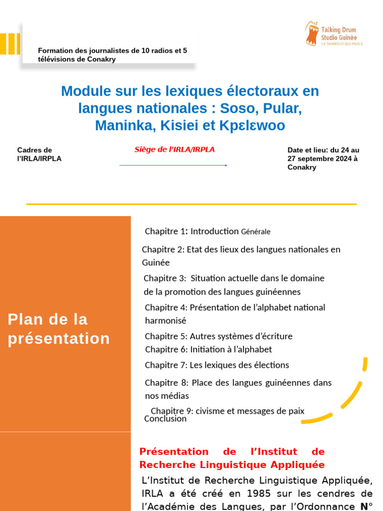 Module Formation Lexiques Électoraux IRLA Projet Kumala | PDF